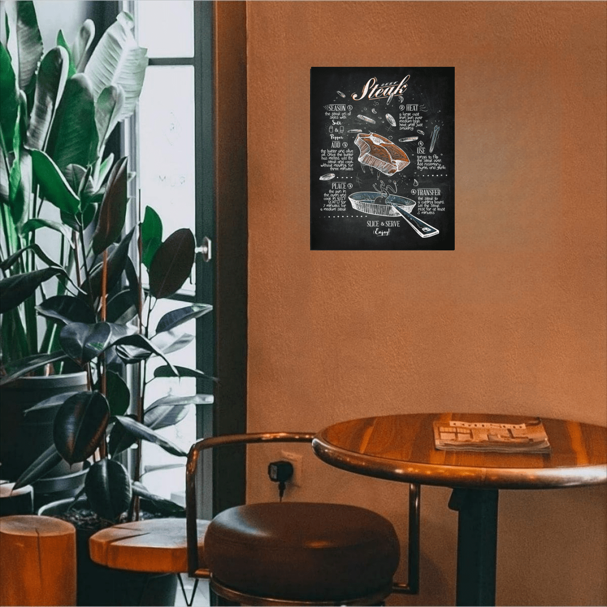 1pc Vintage Tin Metal Food Sign - Beef Steak Retro Metal Sign - Wall ...