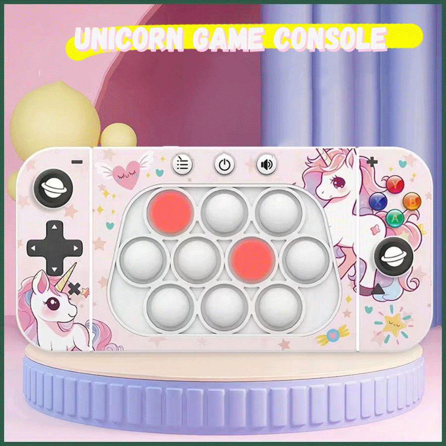 Push Pop Pro Light Up Game Unicorn Handheld Squeeze Bubble Decompression Stress Relief Sensory