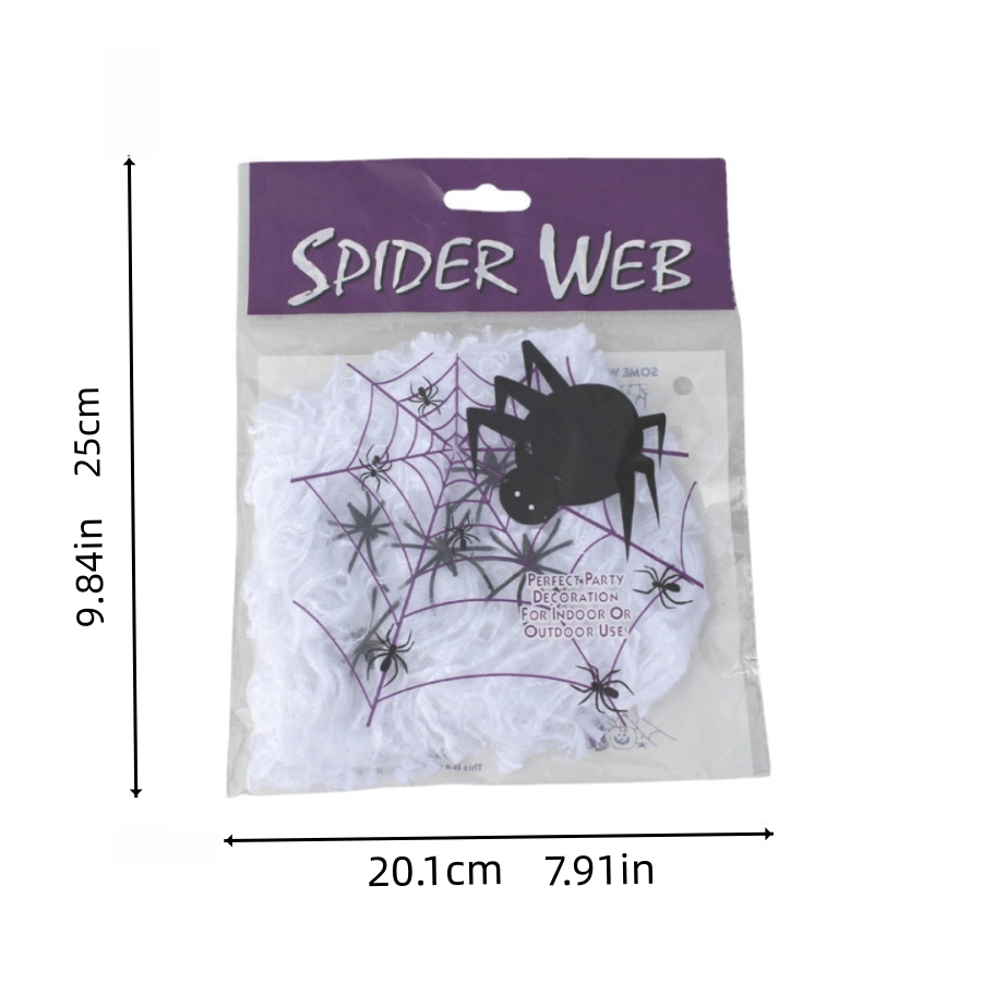 Halloween White Spider Web With 2pcs Spiders, 20g | SHEIN USA
