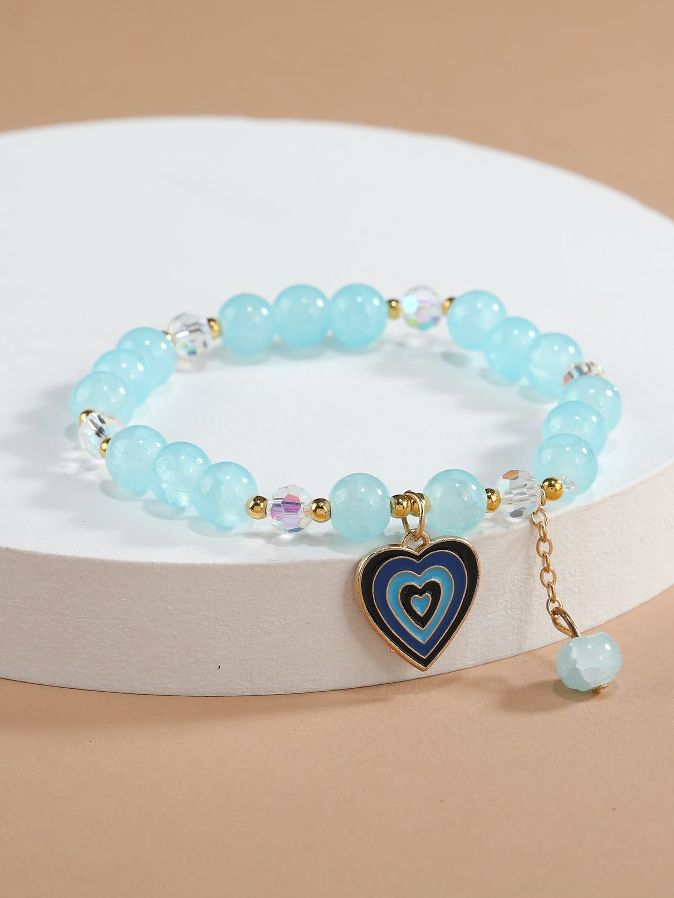 Heart Charm Beaded Bracelet | SHEIN USA