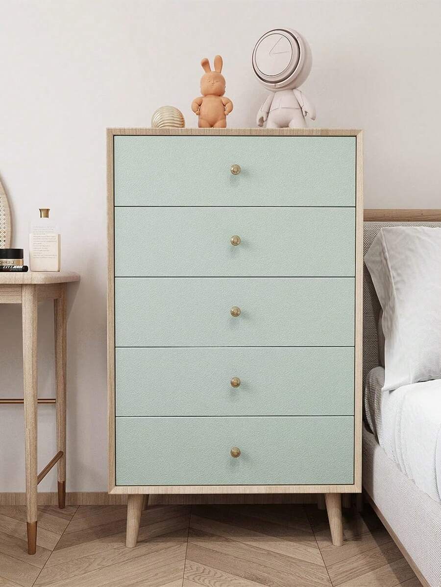 1 Roll Light Green Matte Self Adhesive Removable Wallpaper With ...