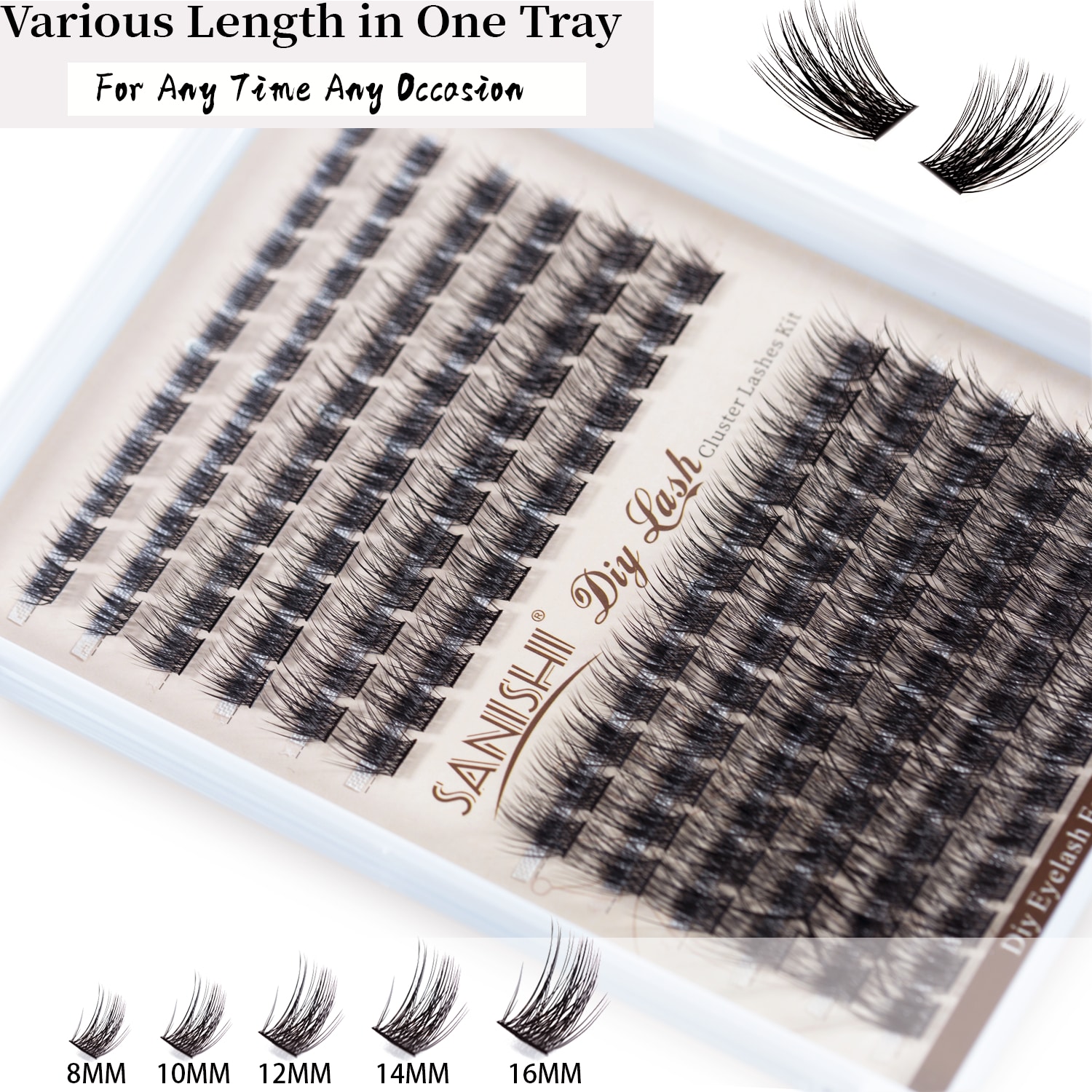 144 Clusters Mixed Single Strand Diy Eyelash Grafting Kit, With Eyelash ...