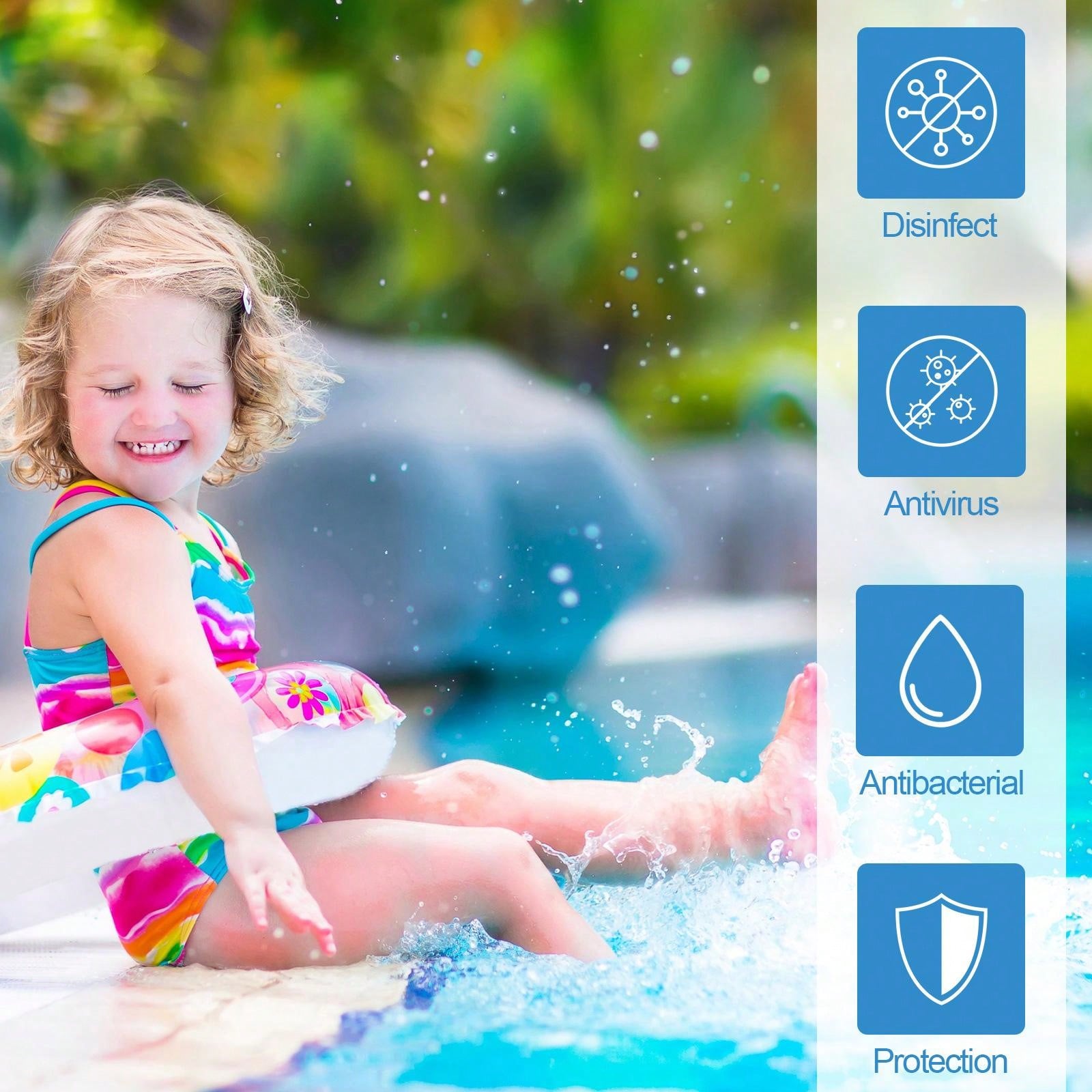 Swimming pool cleaning effervescent tablet Water quality cleaning ...