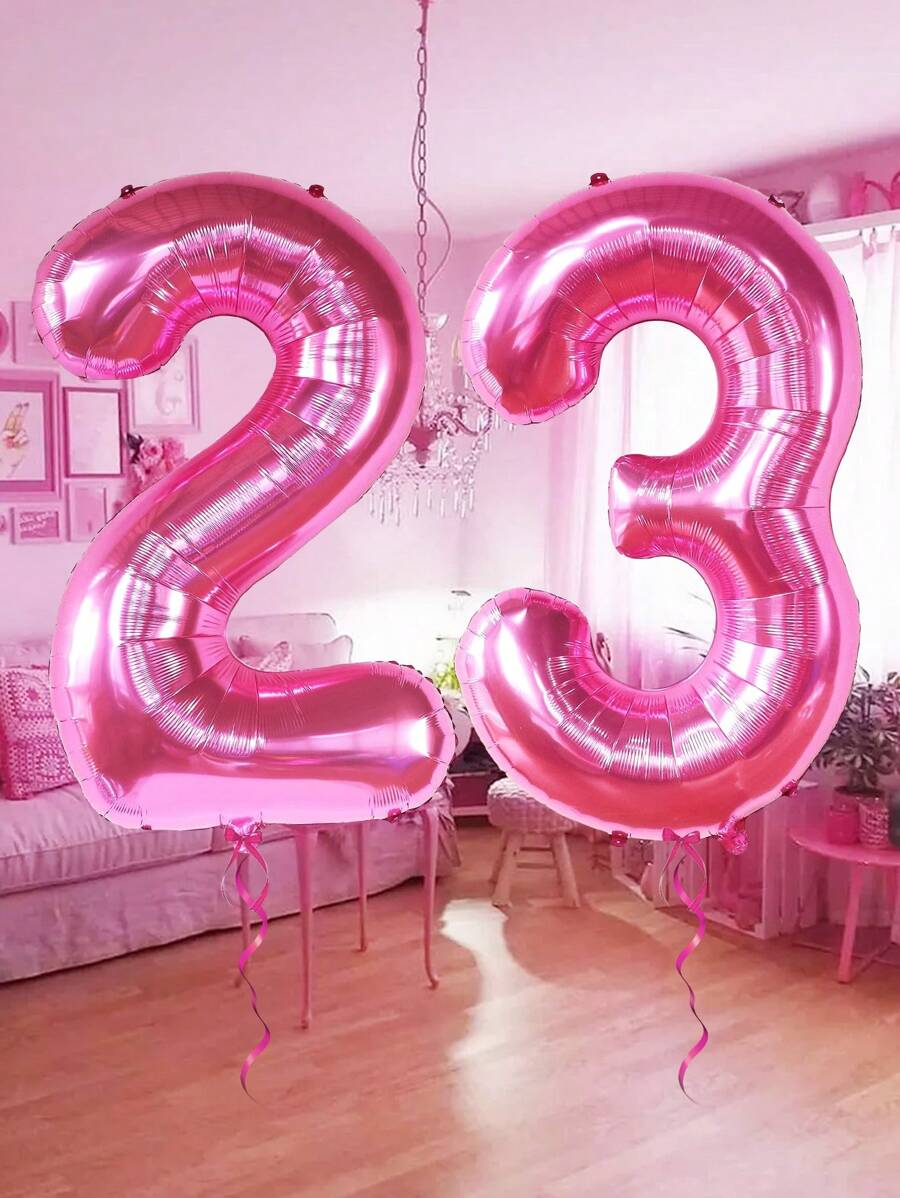 1 Pc 32/40 Inch Light Pink Number Balloon, Large Size Giant Polyester ...