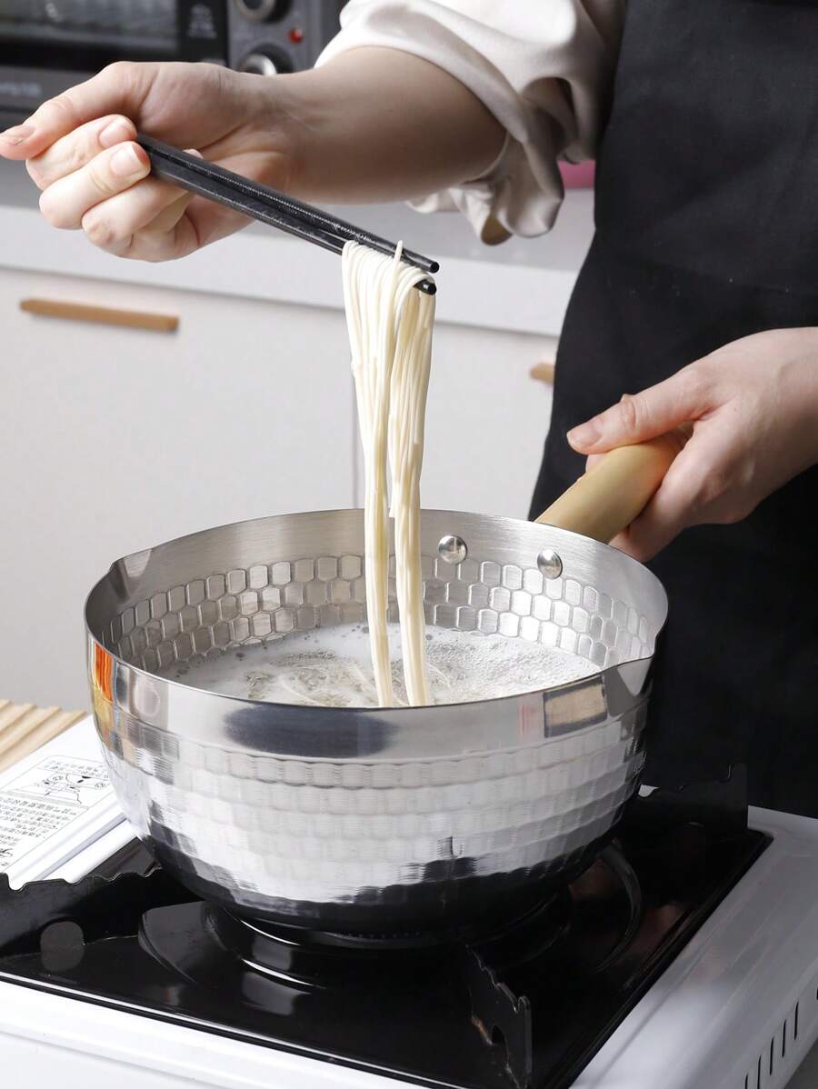 Snow Flat Pot With Lid, Stainless Steel Saucepan, Small Cooking Pot ...