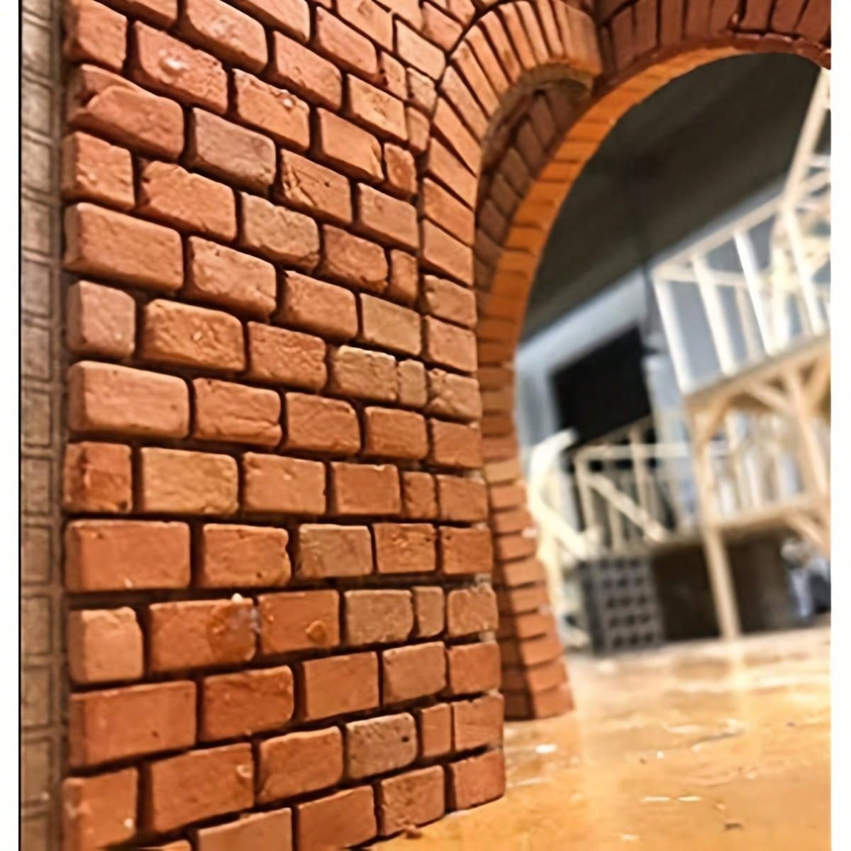 50pcs 1:16 Miniature Bricks, Red Landscape Brick Model Craft For Toy ...