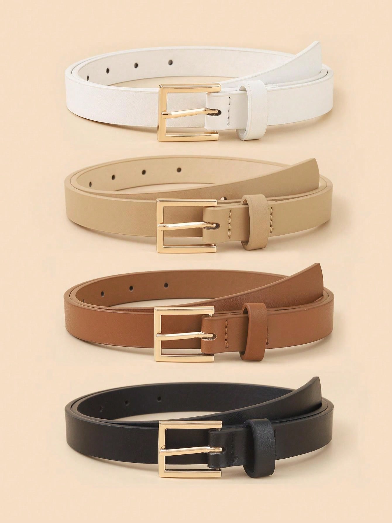 4pcs Elegant Metal Buckle Belt With Hole Punch for Coats and Dresses ...