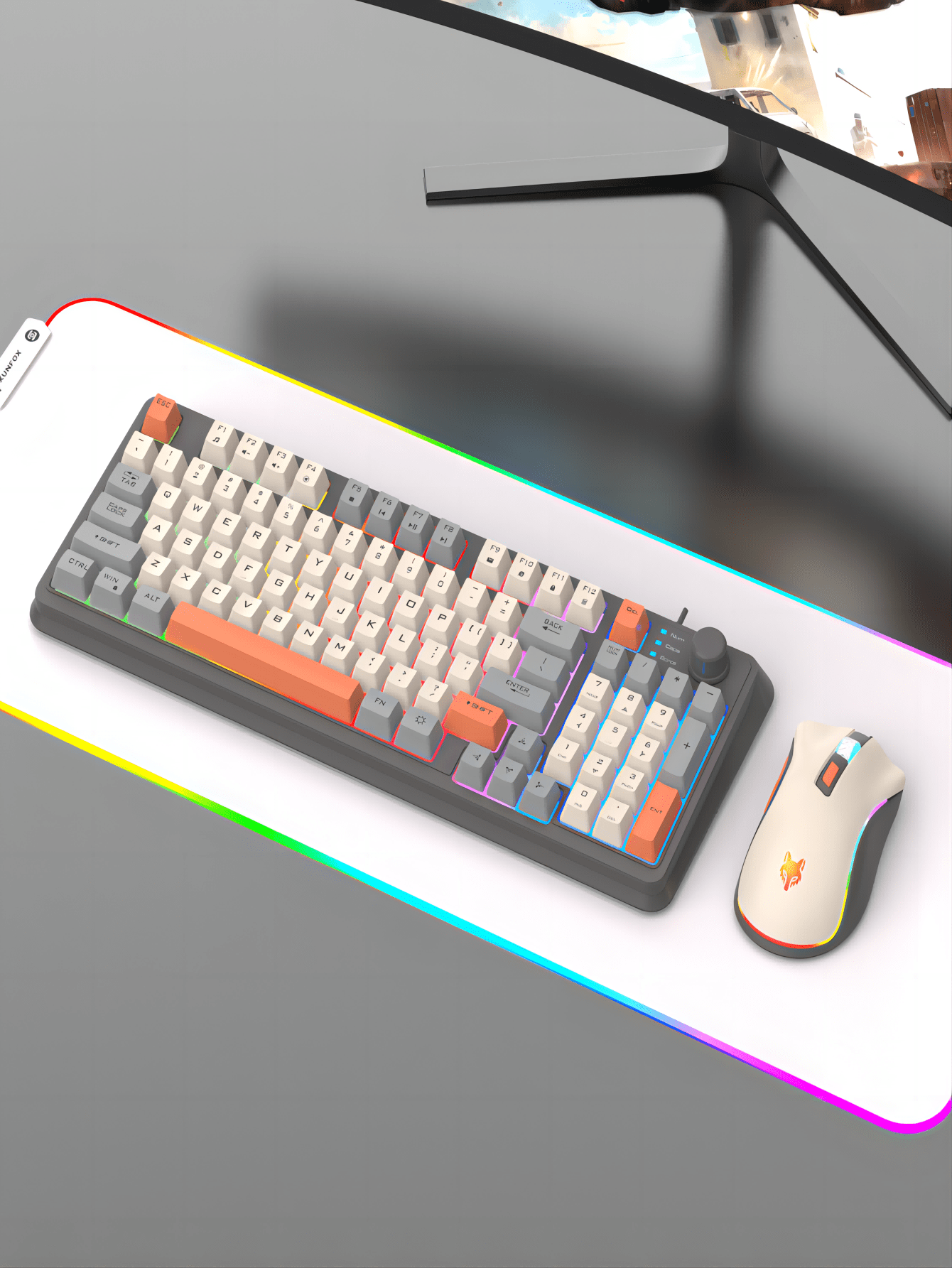 94% Key Cap Layout With Rotatable Media Keys Wired Keyboard And Mouse ...