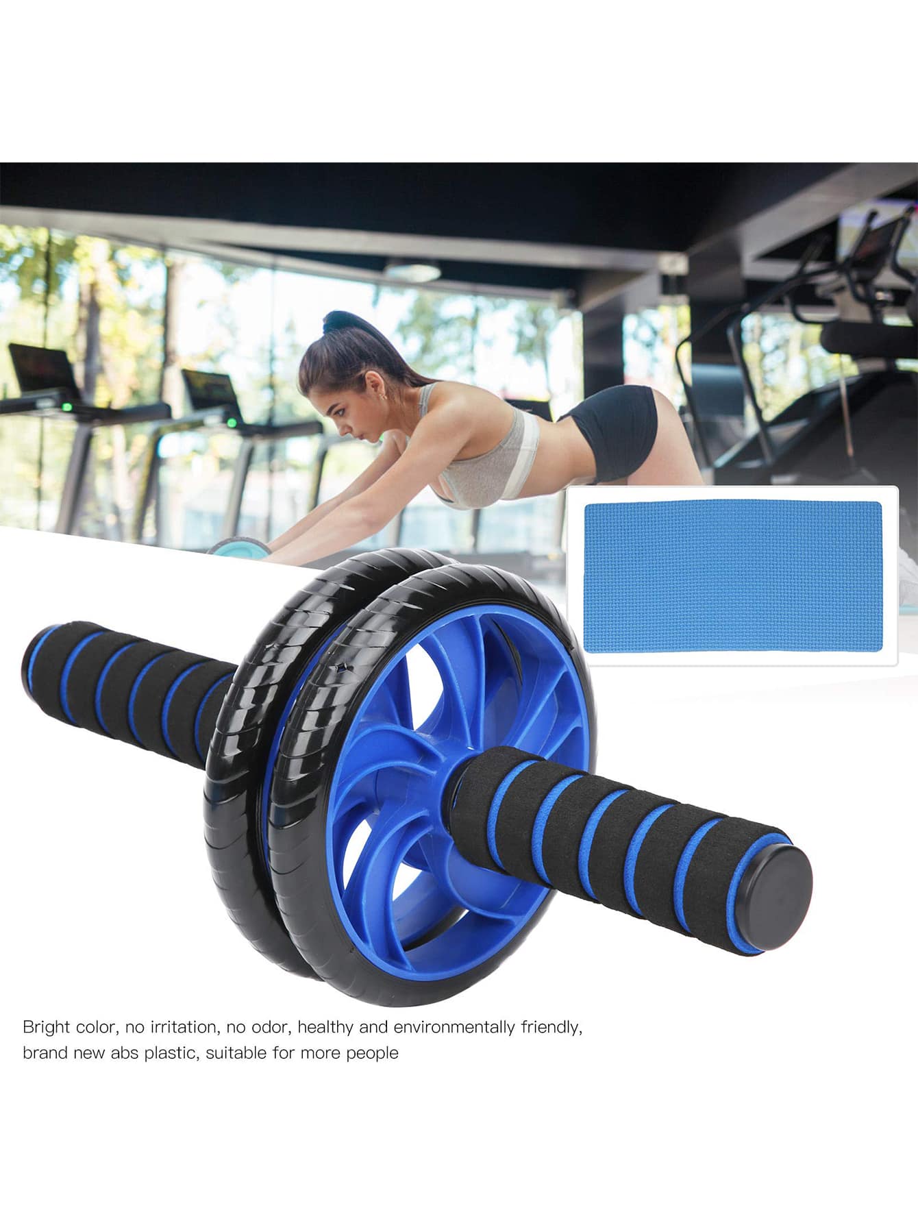 AB Wheel Roller Kit with Push-Up Bar, Knee Mat, Jump Rope and Hand ...