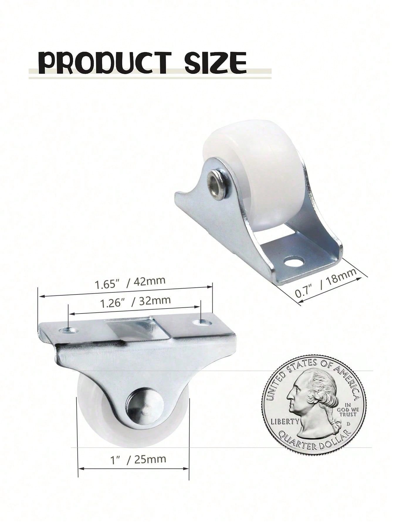 8pcs 1 Inch Pp Material Directional Furniture Caster Wheels With ...