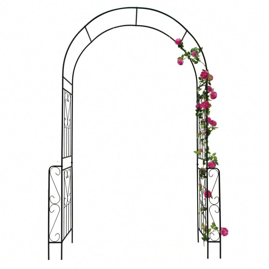 Metal Garden Arch Trellis Climbing Plants Support Rose Flower Arch ...