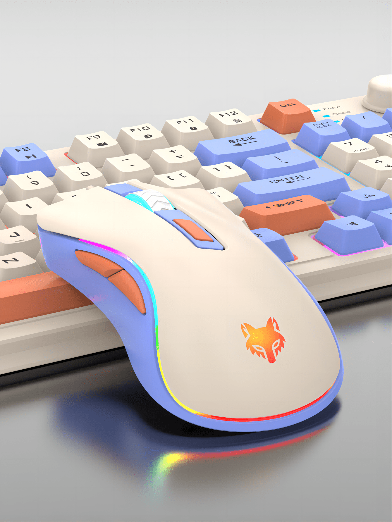 94 Key Cap Layout With Rotatable Media Keys Wired Keyboard And Mouse