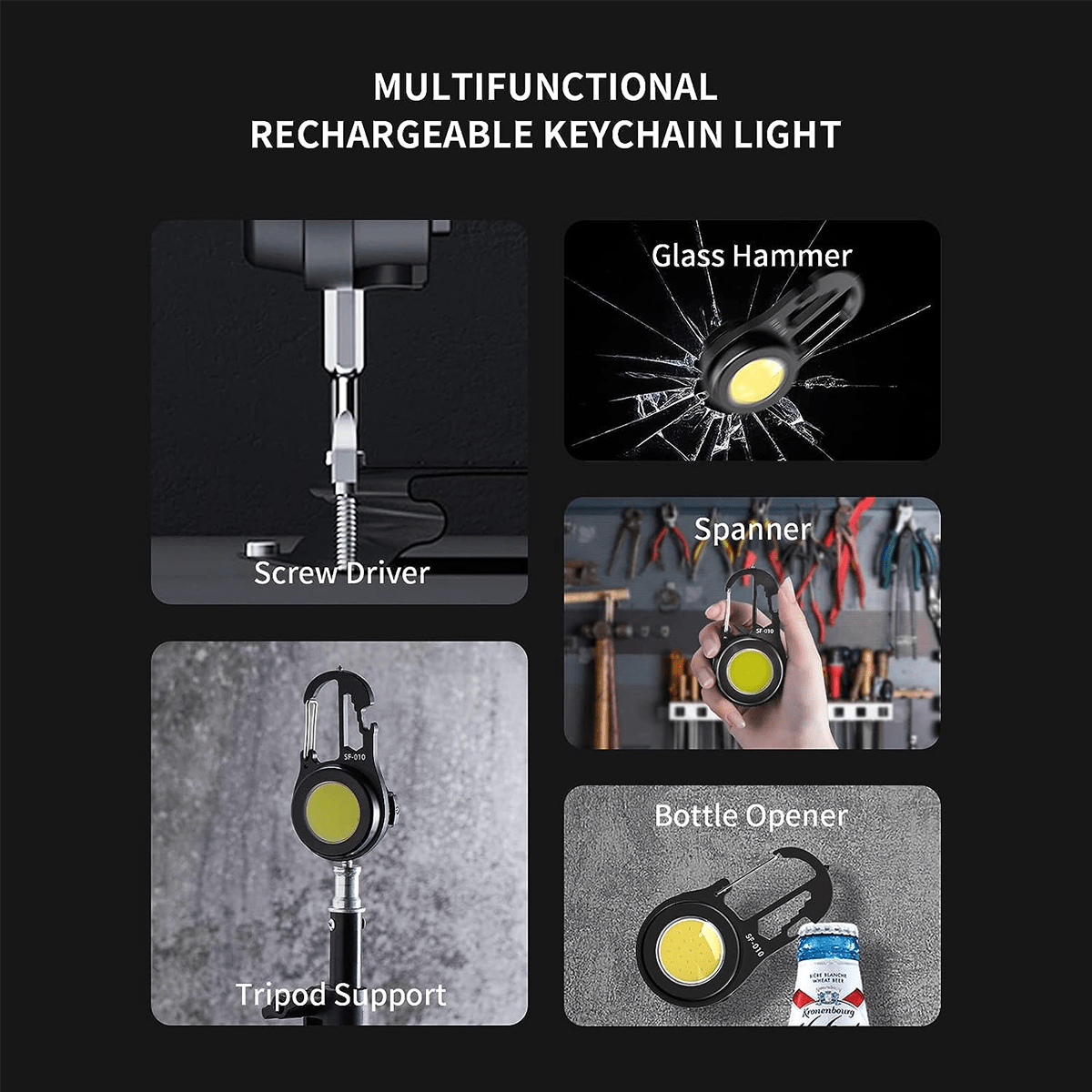 For 500Mah Brightest Rechargeable Led Keychain Light Led Flashlight Usb ...