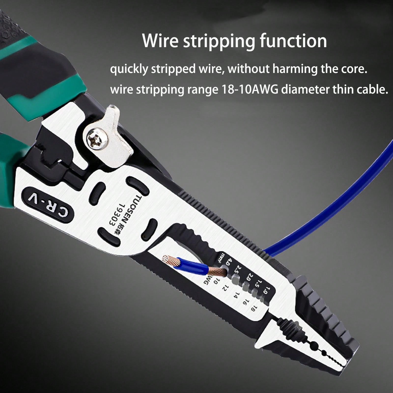10-in-1 Wire Stripper Pliers, Cable cutters, C-RV Multifunctional Wire ...