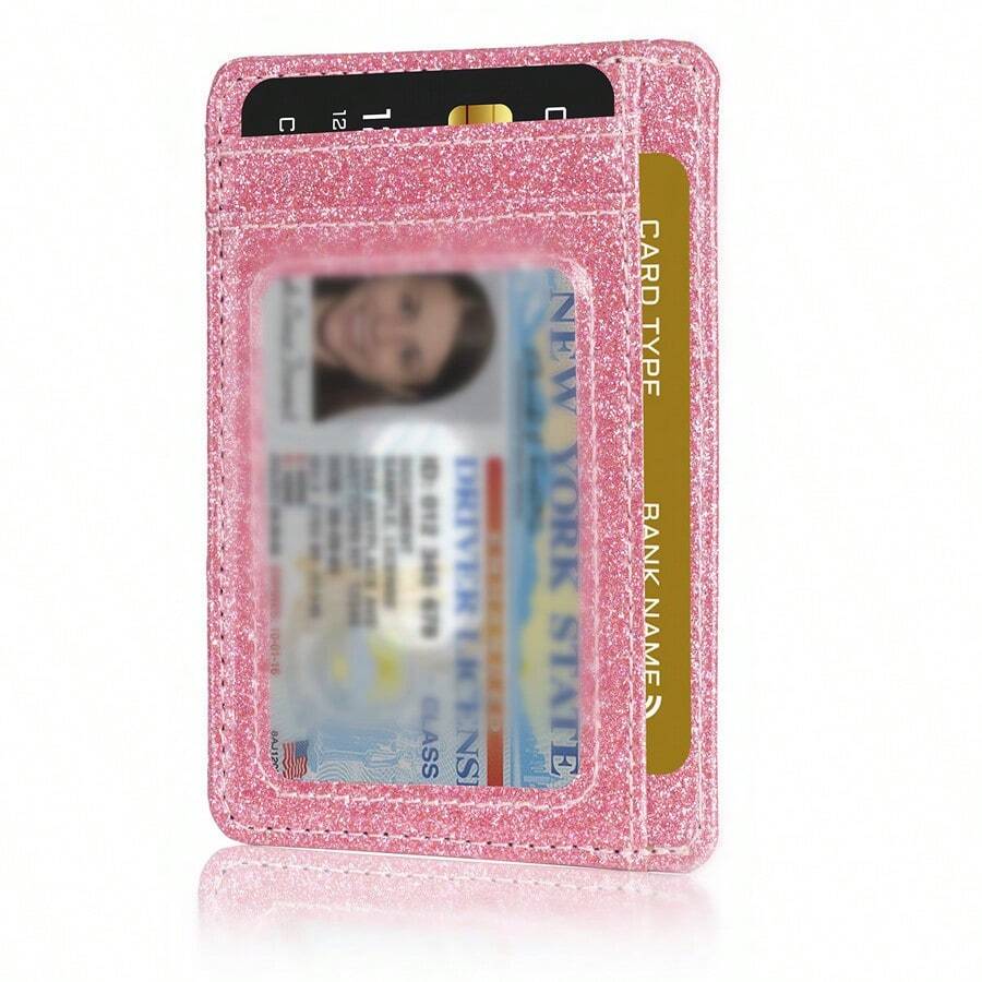 1Piece Glittering Slim Minimalist Wallet ID Card Holder Front Pocket ...