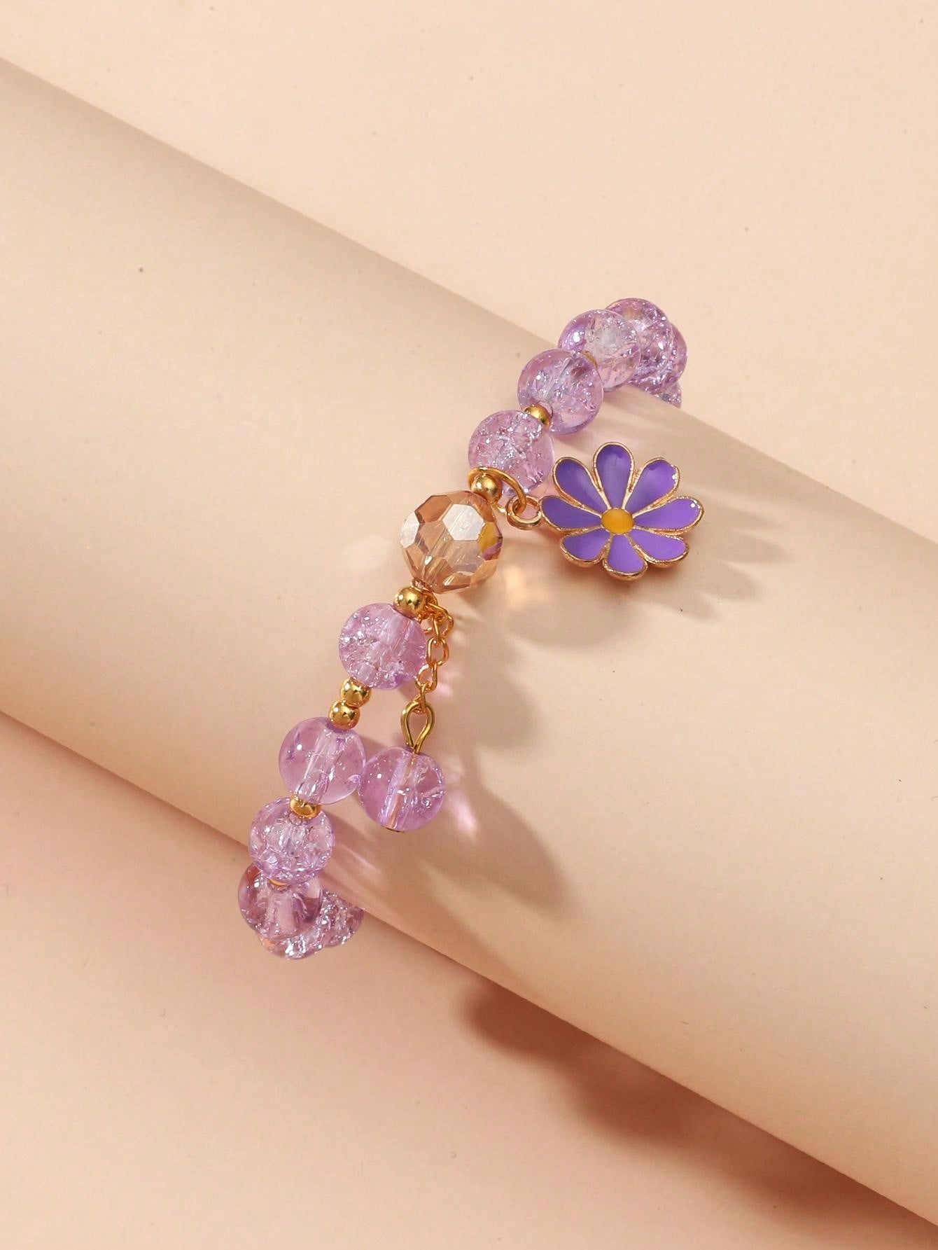 Flower Charm Beaded Bracelet | SHEIN USA