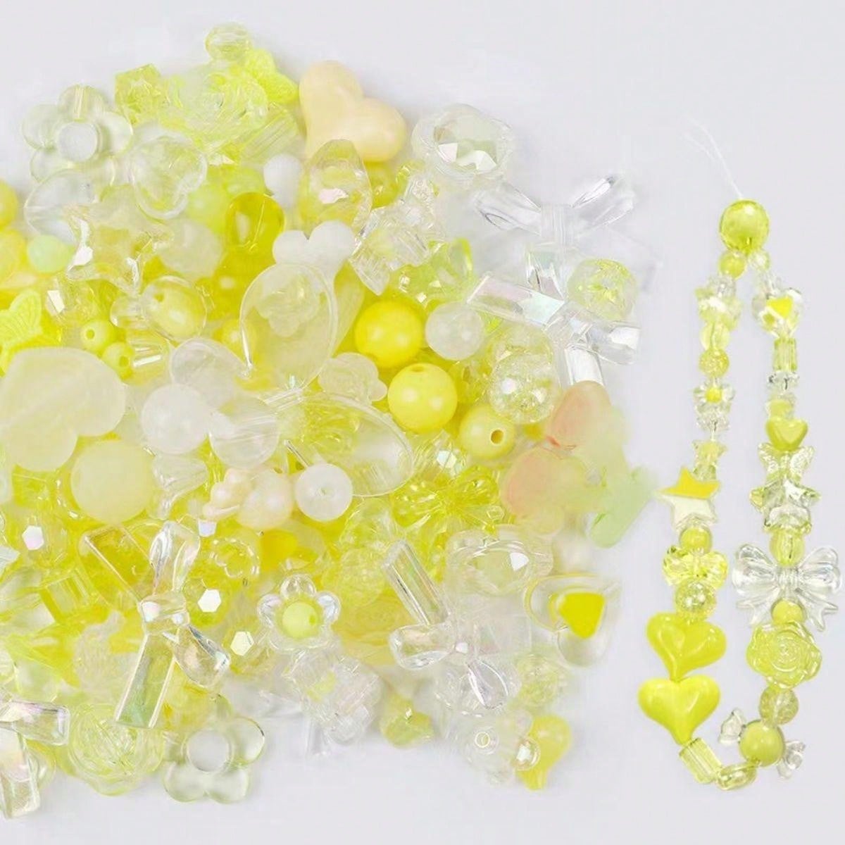 40g Yellow Loose Acrylic Transparent Beads For Diy Jewelry Making ...