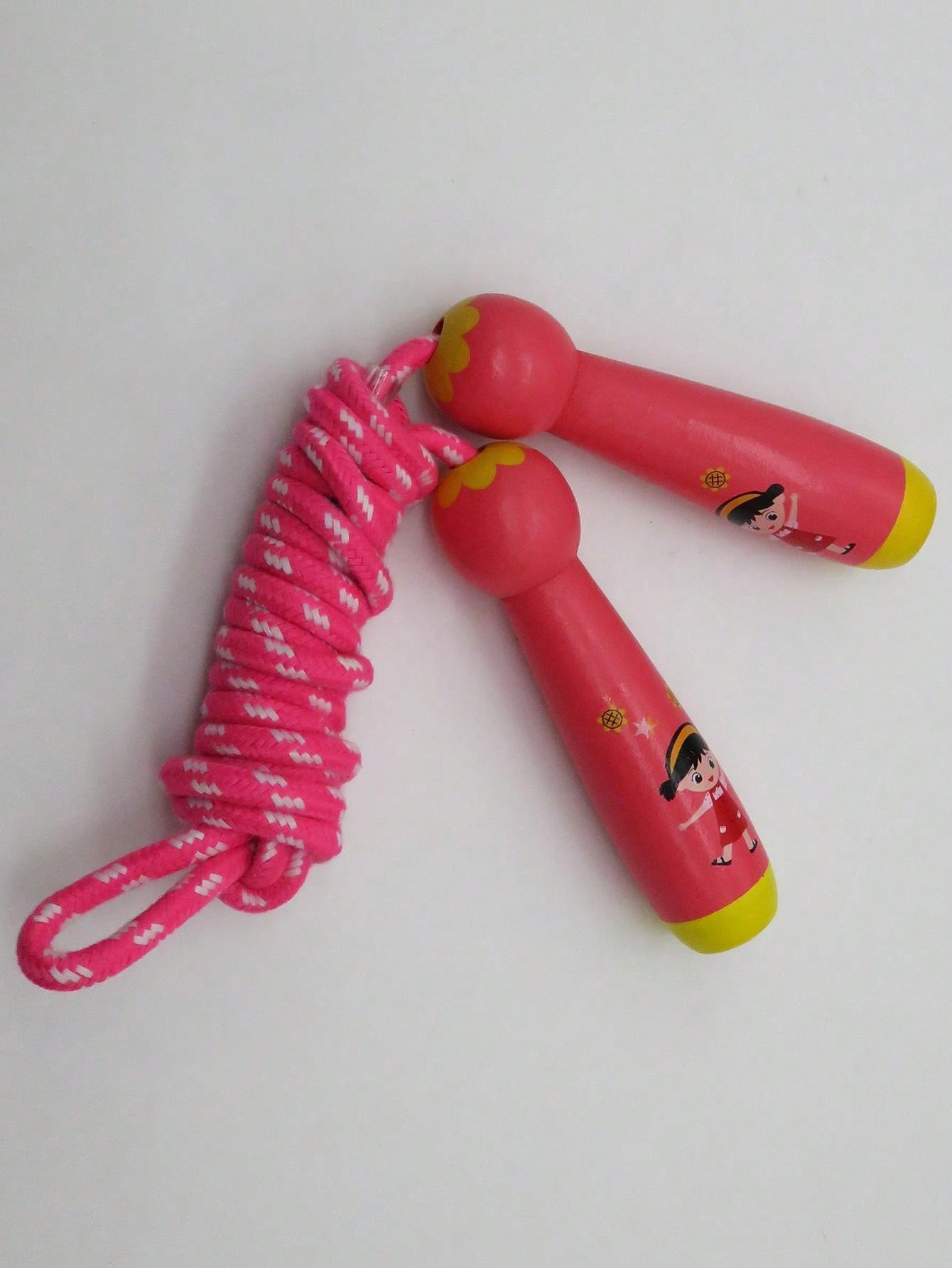 2.6m Pink Jump Rope With Wooden Handle And Cartoon Girl Pattern | SHEIN UK