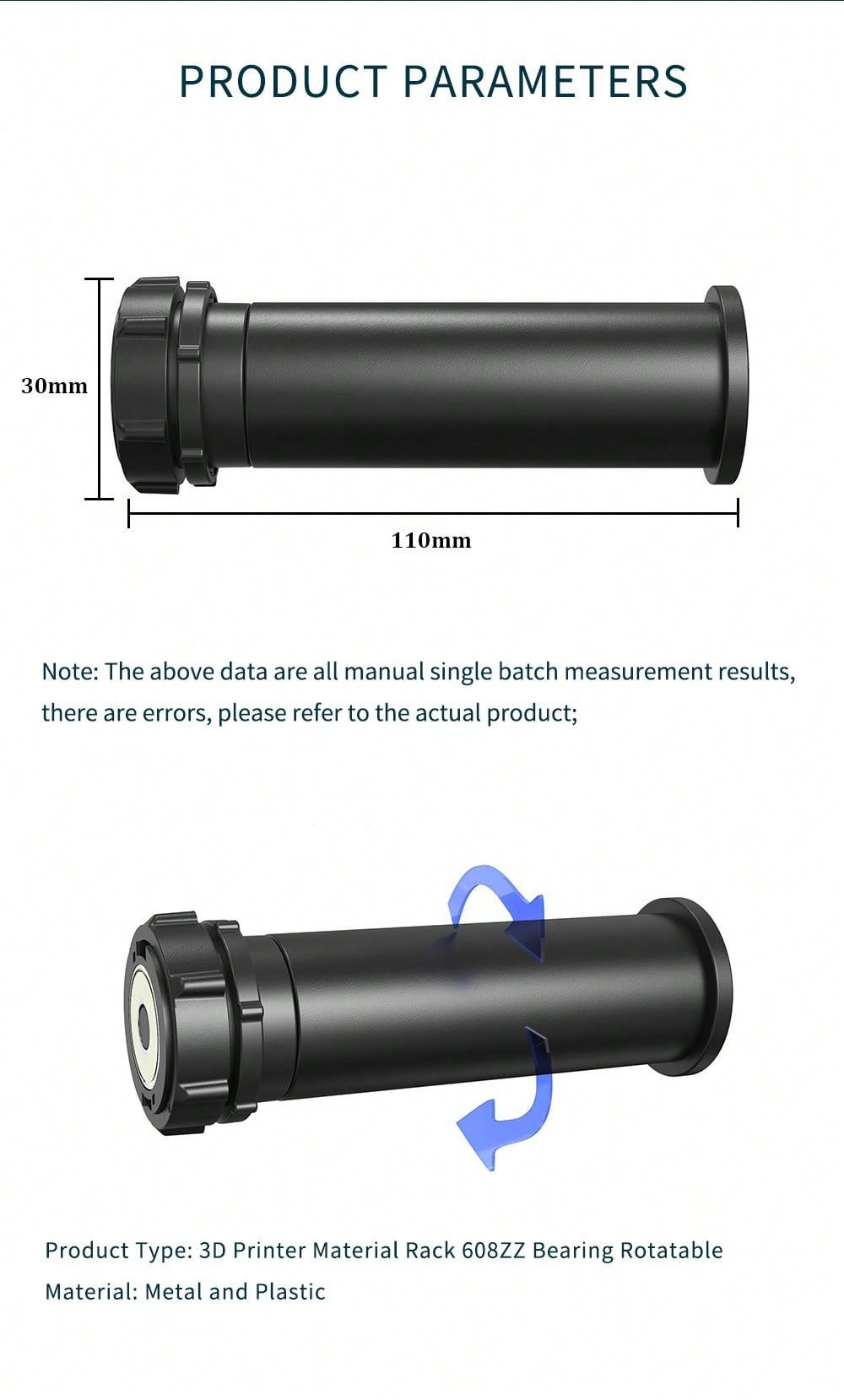 3D Printer Filament Rack Spool Bracket Holder Upgrade with Bearing ...