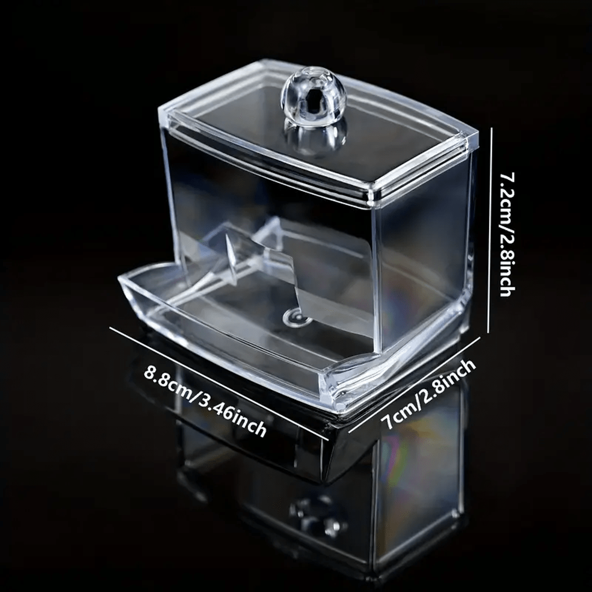 1pc Light Gray Square Transparent Plastic Swab Box With Cover, Dust ...