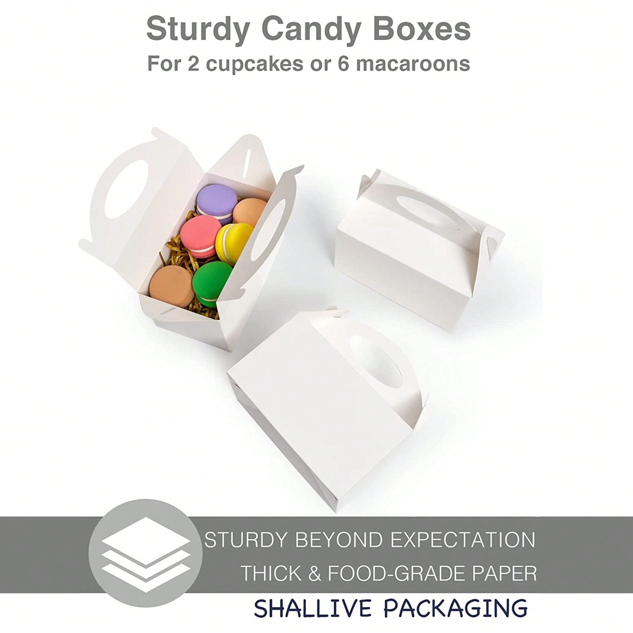 10 Pcs White Party Treat Boxes/Brown Party Treat Boxes, Blank Candy ...