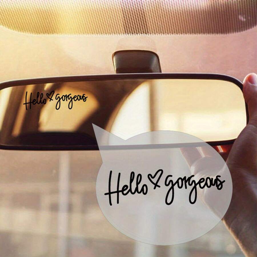 Hello Gorgeous Mirror Decal, Rear View Mirror Decal, Miniature Car ...