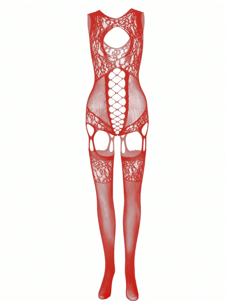1pc Sexy Lingerie Full Body Stocking Cut Out Hollow Out Bodystocking Without Underwear Valentine