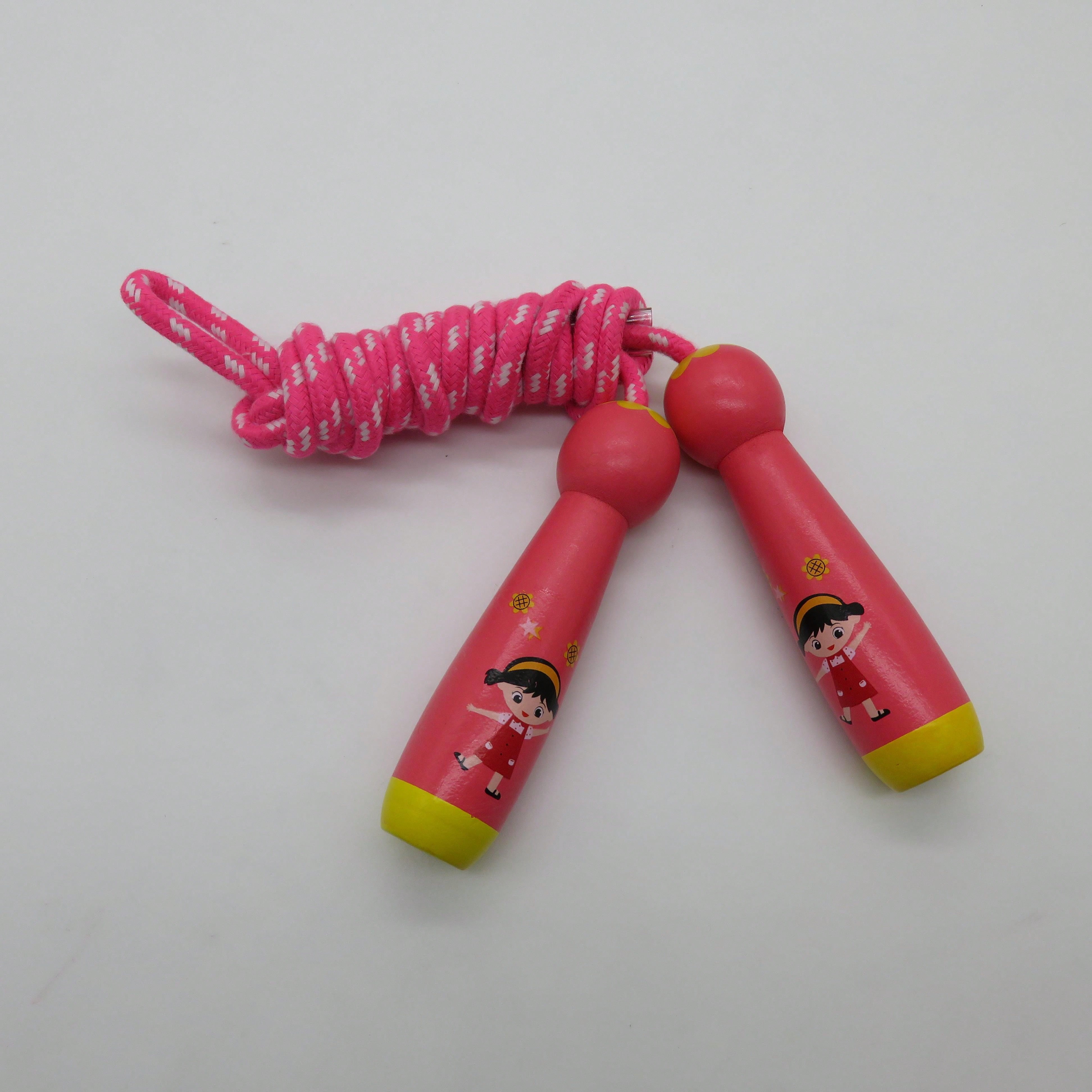 2.6m Pink Jump Rope With Wooden Handle And Cartoon Girl Pattern | SHEIN UK