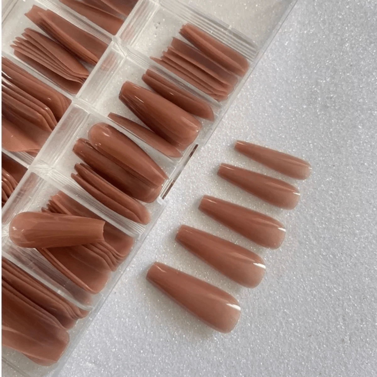 Unhas Postiças Realistas Color Bailarina Nude e Branca D&Z Nail 100 ...
