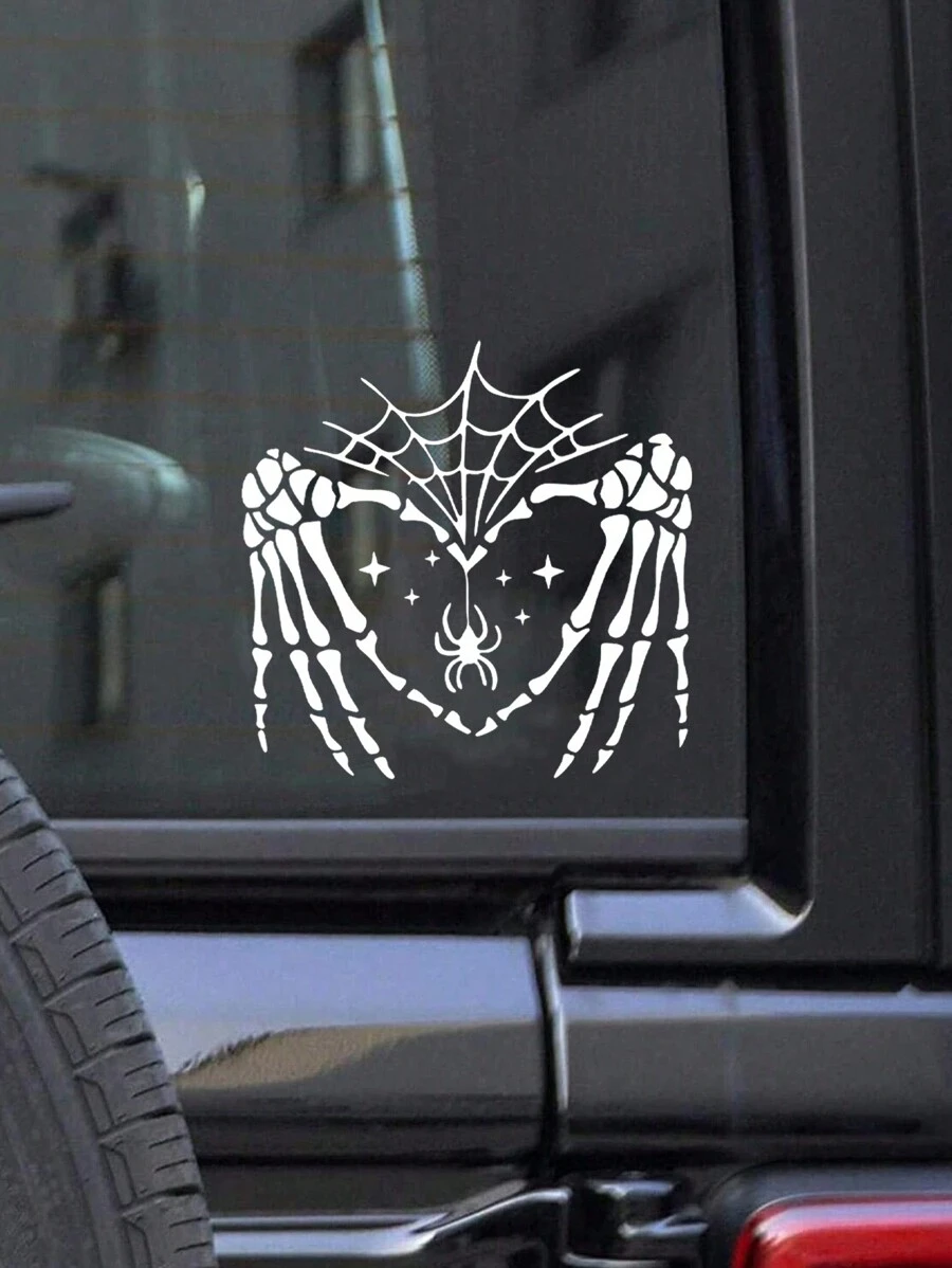 1pc Halloween Skeleton Hand Spider Car Sticker | SHEIN USA