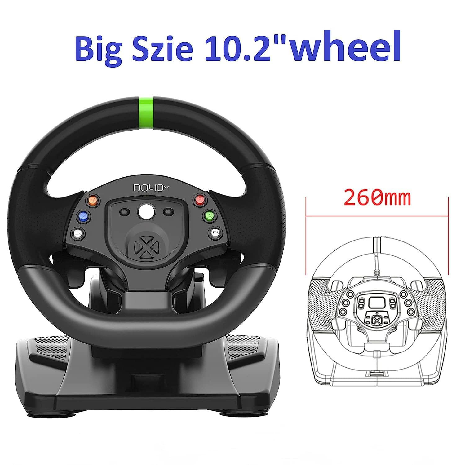 DOYO Xbox 360 Game Racing Wheels,PC Steering Wheel Plug and Play Gaming ...
