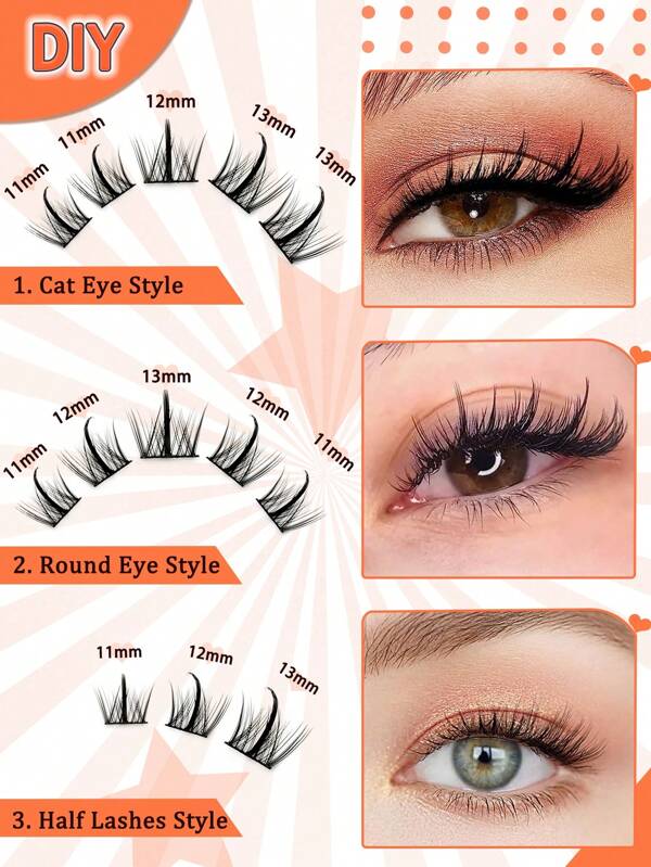 DIY Lash Extension Kit 100pcs 11-13mm Mixed Length Individual Lashes ...