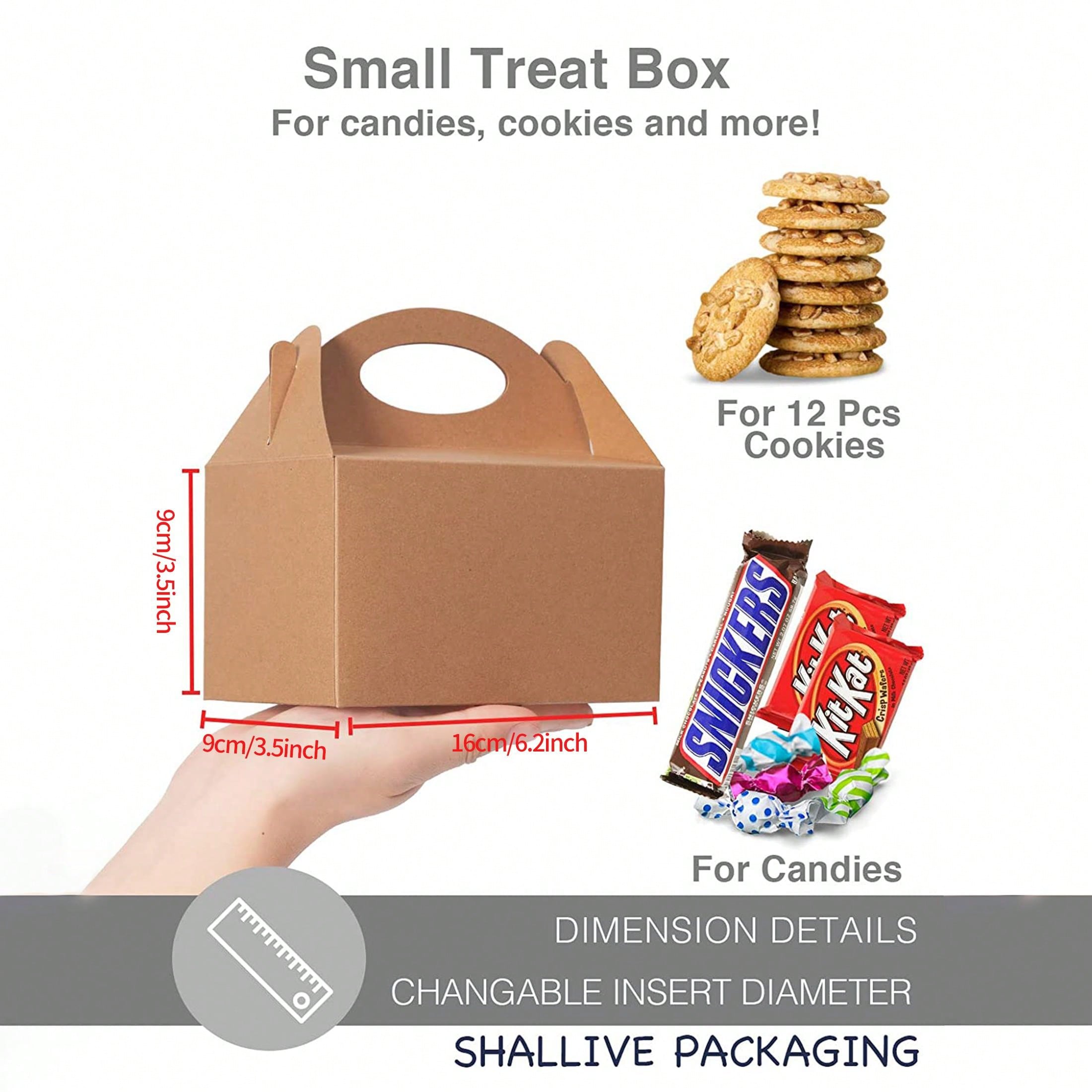 10 Pcs White Party Treat Boxes/Brown Party Treat Boxes, Blank Candy ...