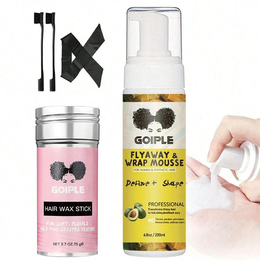 5pcs 200ml Hair Mousse Wrap Me Foaming Mousse 75g Hair Wax Stick Slick ...
