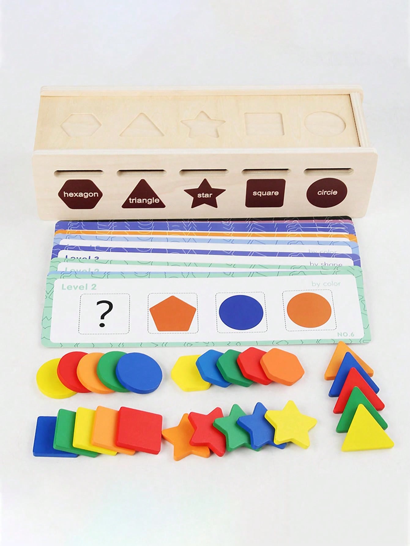 1 Set Of Baby Color Recognition Sorting Box With Geometric Shapes ...