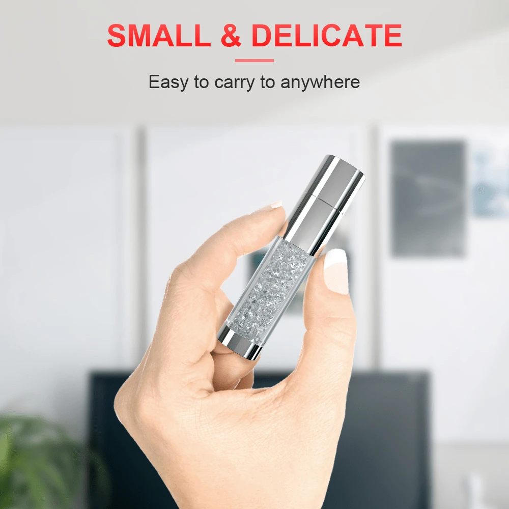 BIYETIMI fashion diamond usb flash drive 128GB waterproof pendrive 64GB ...