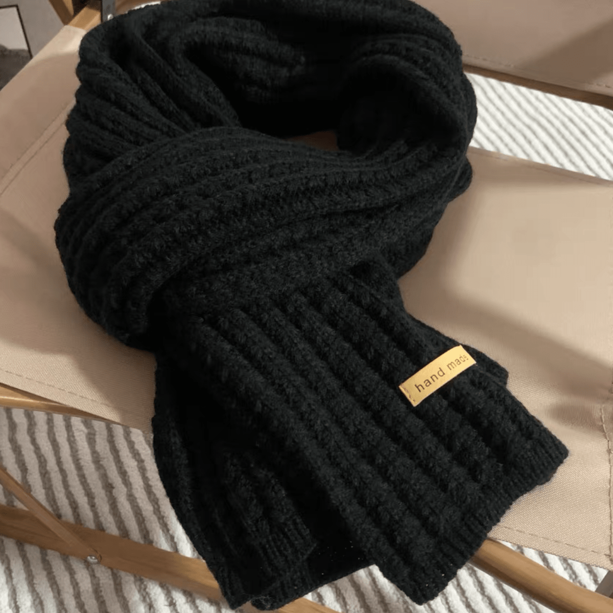 1pc Ladies' Solid Color Thick Knitted Wool Scarf, Winter Warm Neck Wrap ...
