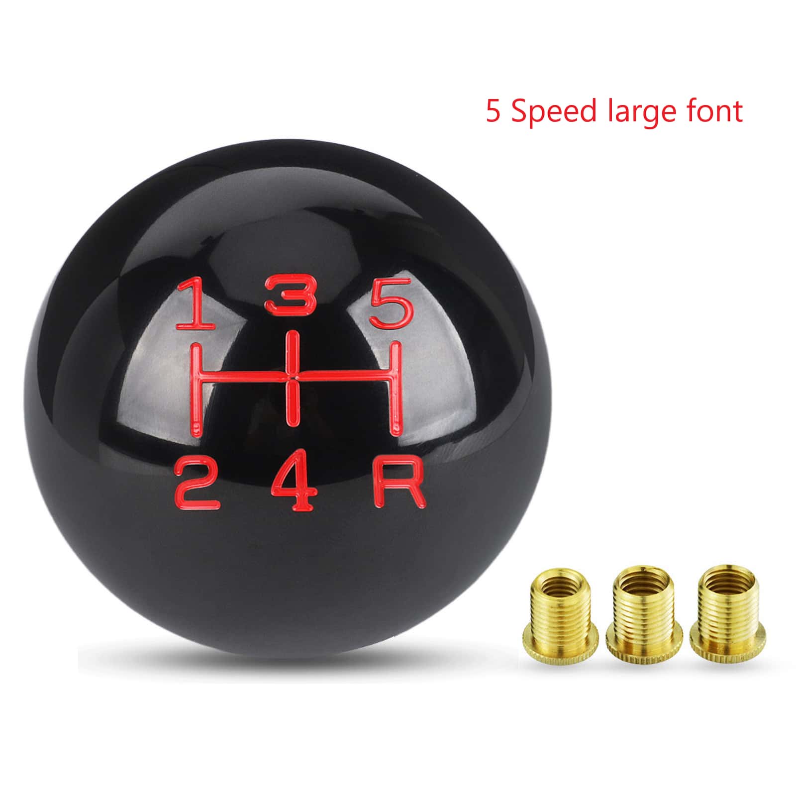 5-speed Round Shift Knob With M8 M10 M12 Adapter For Automatic/manual ...