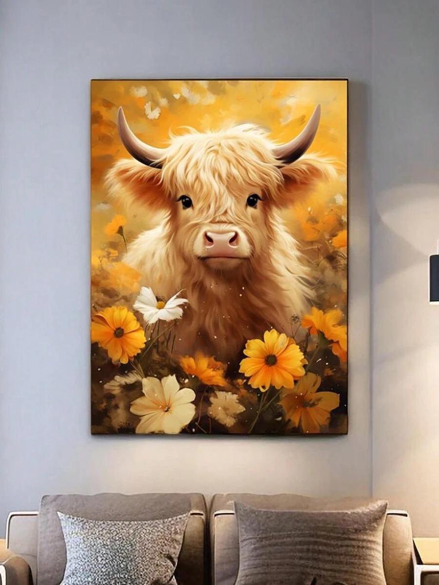 5D DIY Diamond Art Painting Cows And Flowers Diamond Art Kits For ...