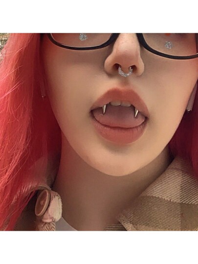 Stainless Steel Halloween Zombie/vampire Design Lip Piercing With C ...