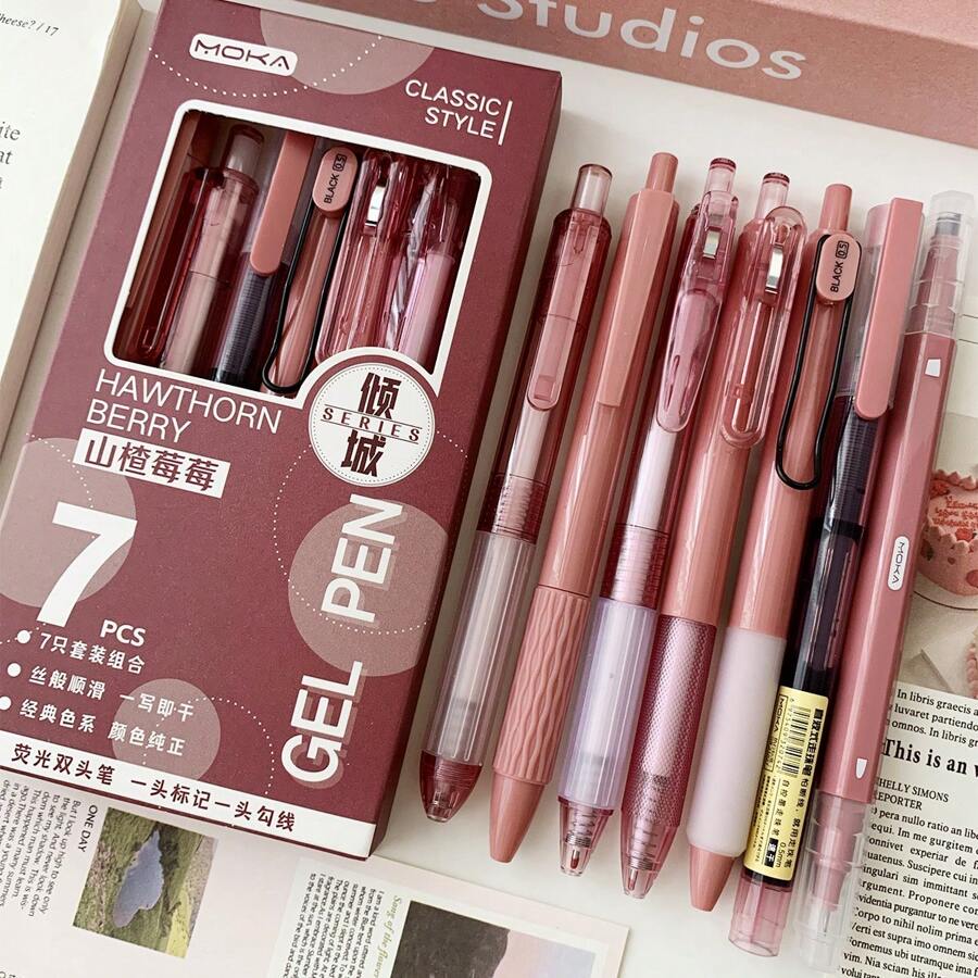 A Set Of 7 High-looking Gel Pens, Simple And Multi-purpose Gel Pens ...