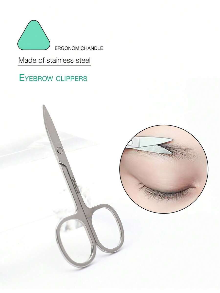 Stainless Steel Beauty Scissors For Trimming Eyebrows, Eyelashes, Nose ...