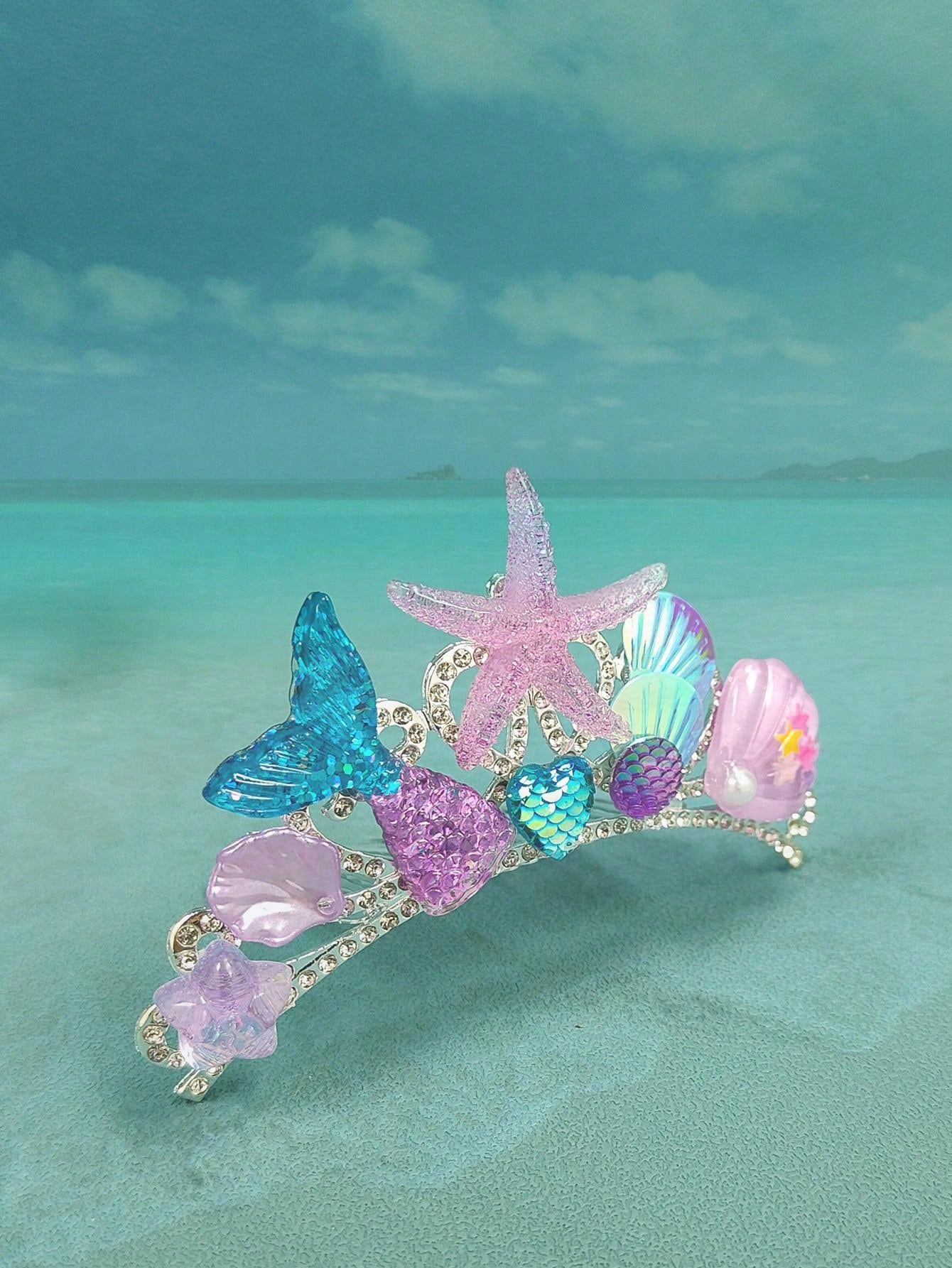 1pc Bride Crown Headpiece With Rhinestone For Ocean Themed Wedding ...