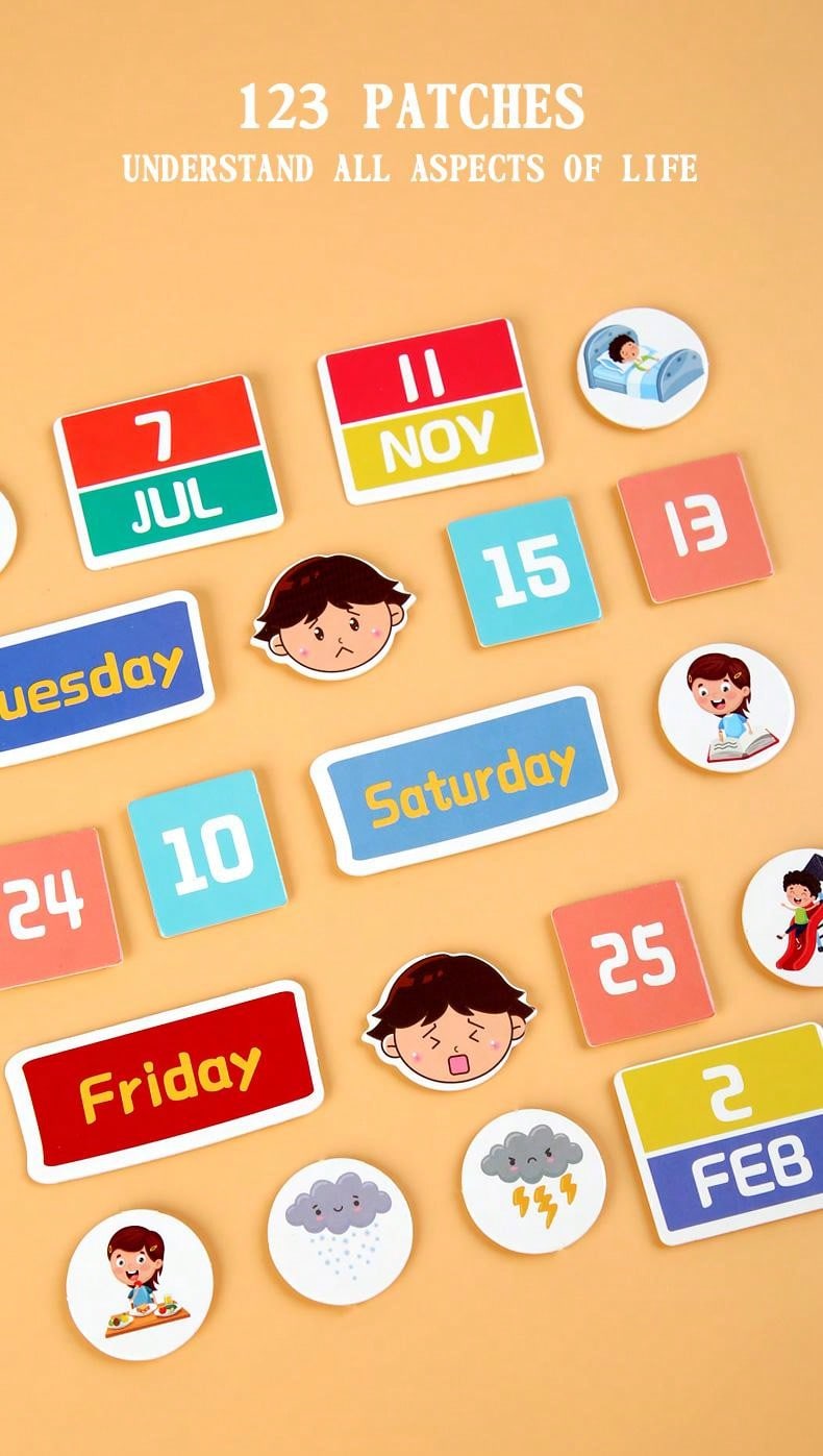 1 Set Fun Calendar Sticker Hang Chart, Children's Quiet Sticker Book ...