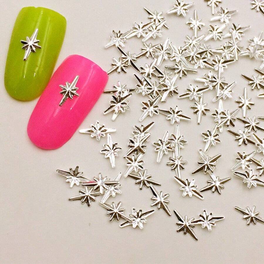 1000PCs 5*8mm Starlight Copper Nail Art Decorations Gold Silver Thin ...