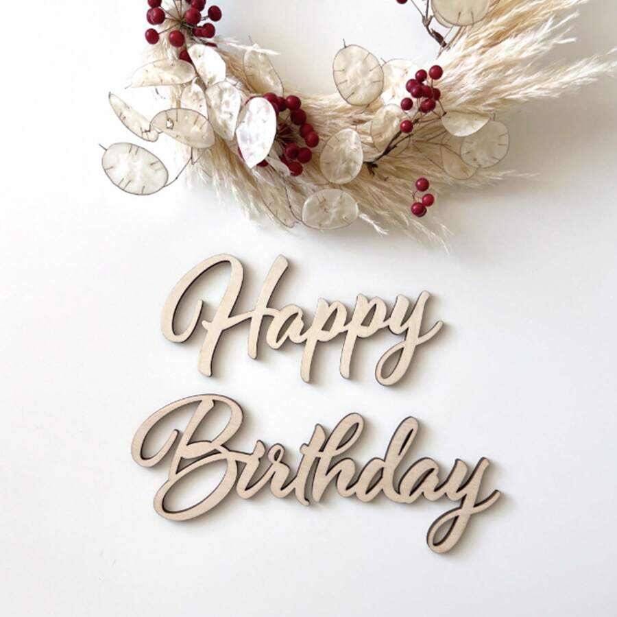 Happy Birthday Wood Sign Cutout Wooden Happy Birthday Letters Sign DIY ...
