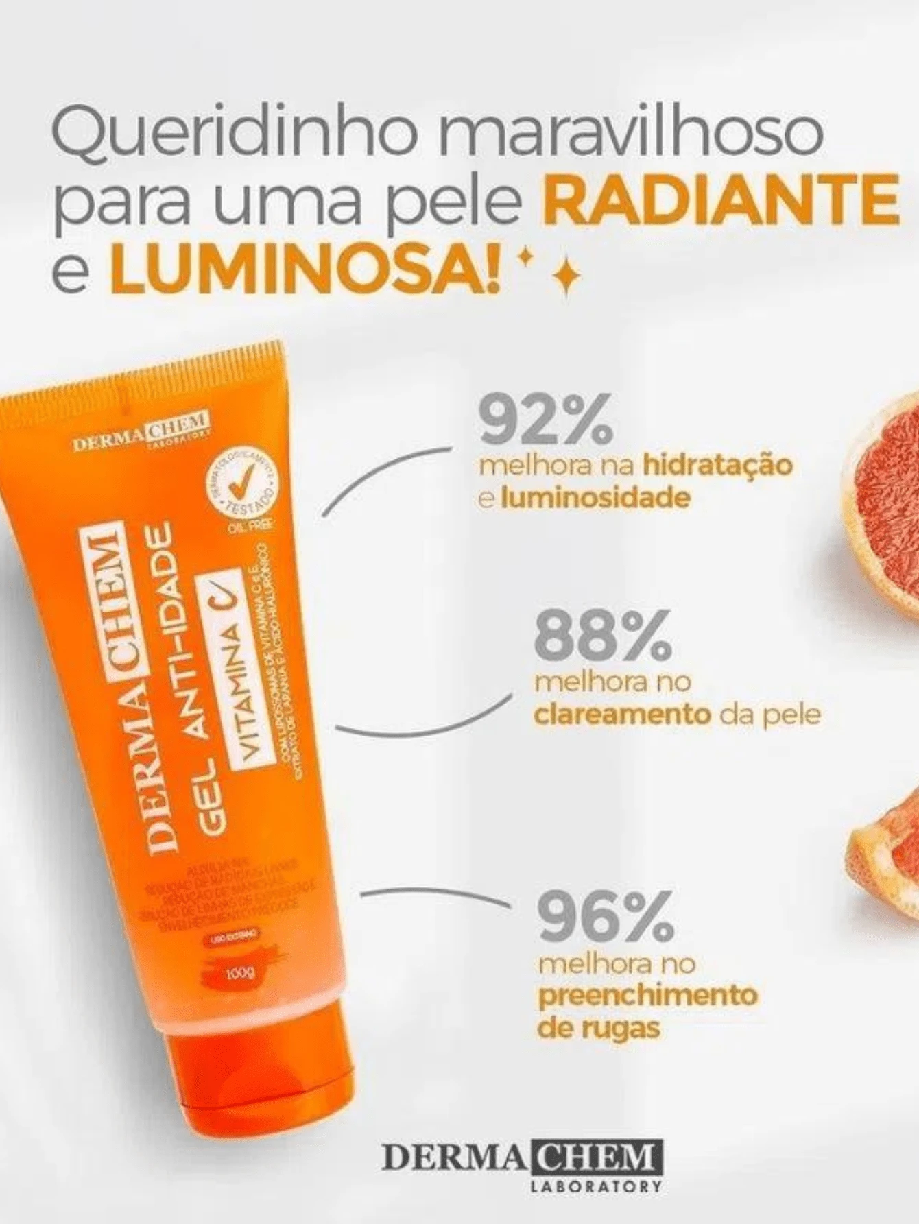 Kit Completo Skin Care Vitamina C Clareador Facial e Corporal com Faixa ...