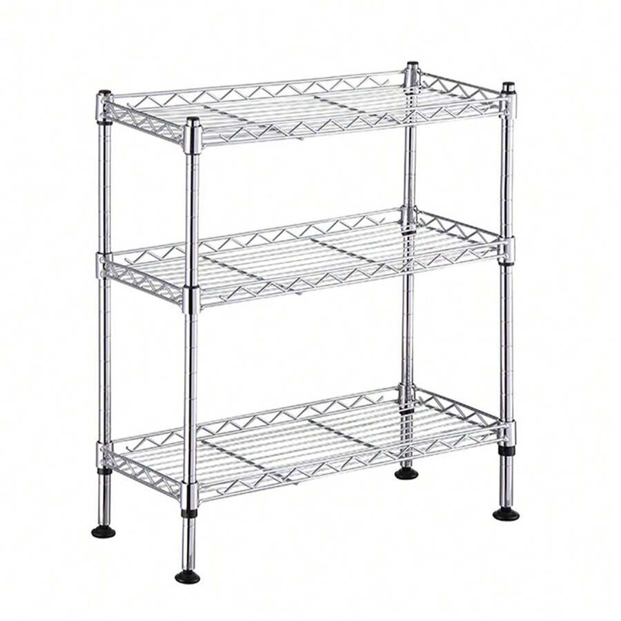 3-shelf Adjustable Heavy Duty Storage Shelving Steel Organizer Wire ...