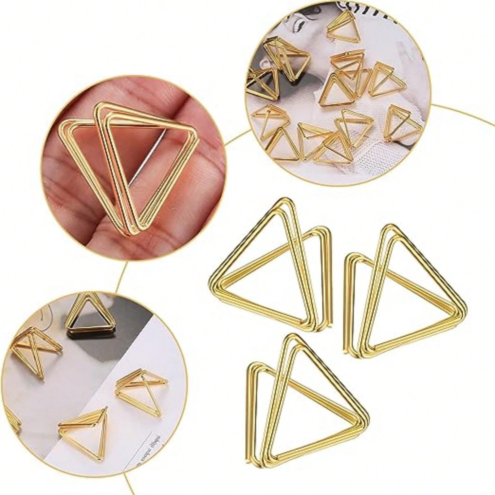 40 Pcs Triangle40 Pcs Triangle Place Card Holders, Mini Gold Table ...