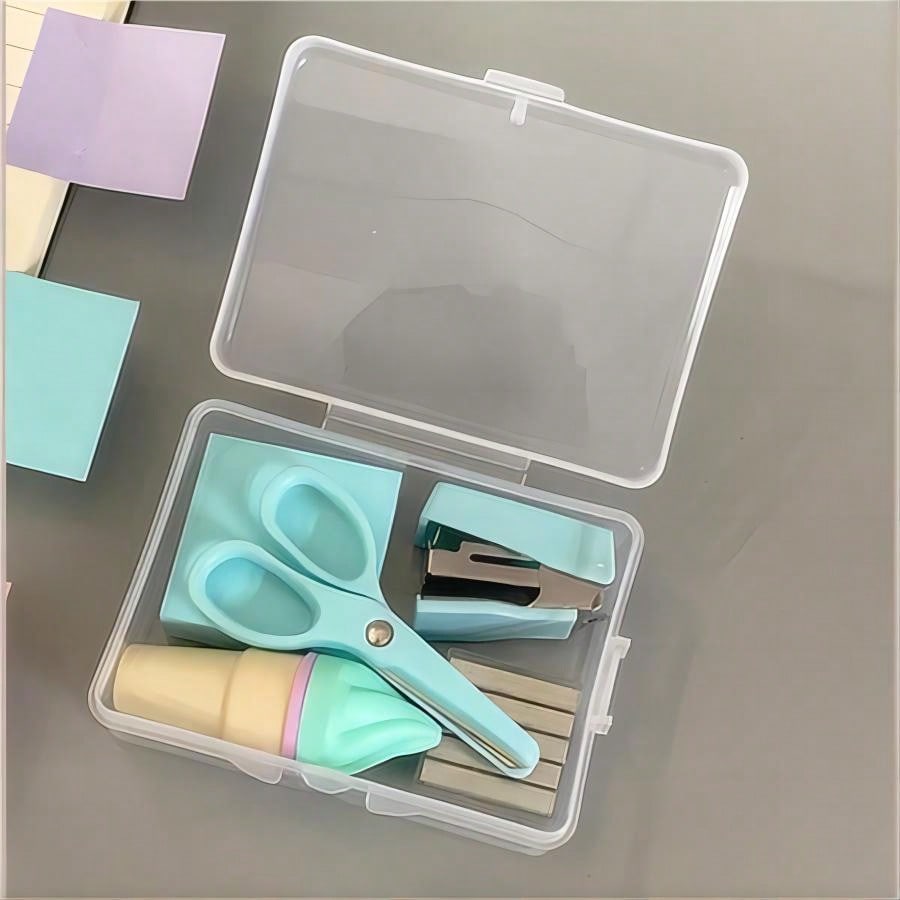 5pcs Ice Cream Shaped Macaron Stationery Set (stapler, Scissors, Sticky ...